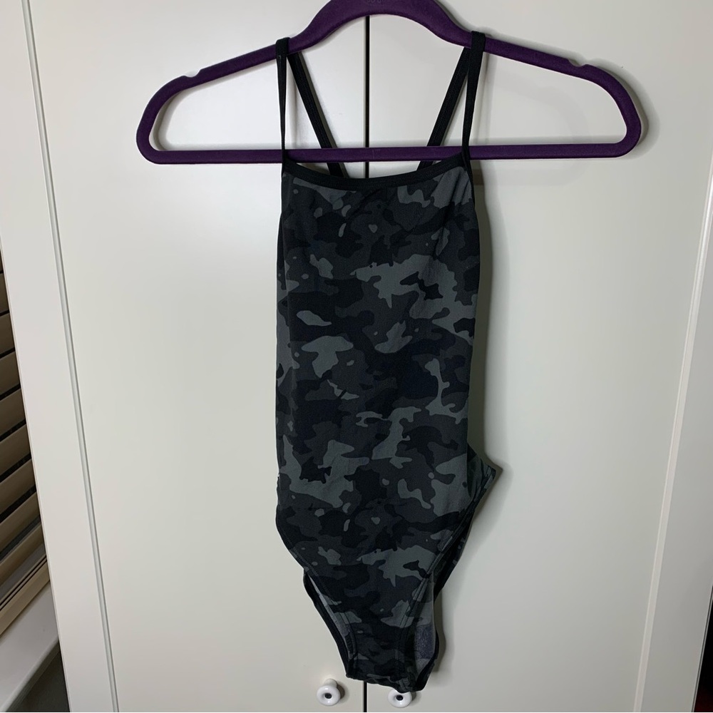 Speedo Camouflage Racing Diving One-Piece Swimsuit - Gem